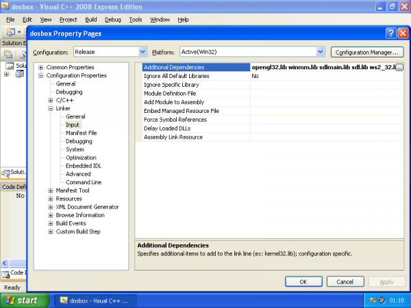 Building DOSBox with Visual C++ 2008 Express - DOSBoxWiki